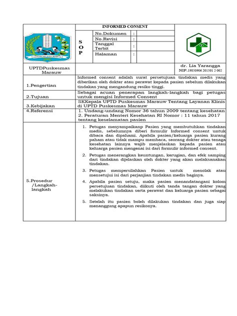 Sop Informed Consent Pdf