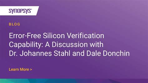 Error Free Silicon Verification Capability Synopsys Blog