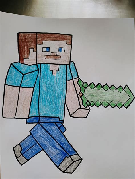 Steve Minecraft Drawing By Animetrain027 On Deviantart