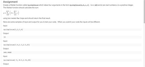 Solved Assignment Create A Matlab Function Called