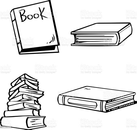 책 벡터 컬렉션입니다 책의 더미 스케치 스타일로 손으로 그린 그림 도서관 도서가게 책에 대한 스톡 벡터 아트 및 기타 이미지
