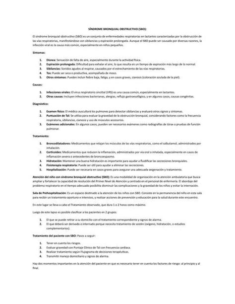 Síndrome Bronquial Obstructivo Sbo José Manuel Perez Udocz