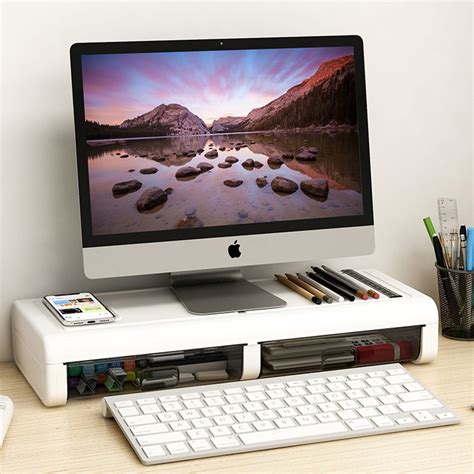 ช้อป แท่นวางจอมอนิเตอร์ 1 ชั้น พร้อมลิ้นชัก ขนาด 52 5x22x9 Cm สีฟ้า Simply Select Thailand