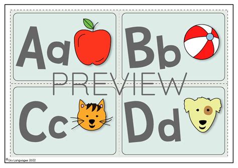 Alphabet A B C D Flashcard Gru Languages