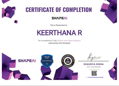 keerthana r on linkedin bootcamp shapeai python dataanalytics
