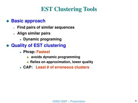 Ppt Parallel Est Clustering By Kalyanaraman Aluru And Kothari Powerpoint Presentation Id
