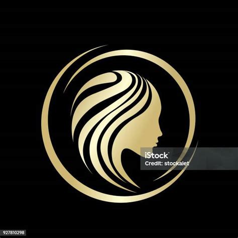 아름다움과 헤어 살롱 벡터 아이콘입니다 아름 다운 여자의 초상화입니다 미장원에 대한 스톡 벡터 아트 및 기타 이미지 미장원