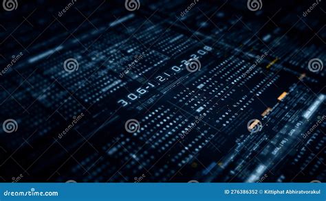 Futuristic Matrix Data Simulation Hud Background Stock Illustration
