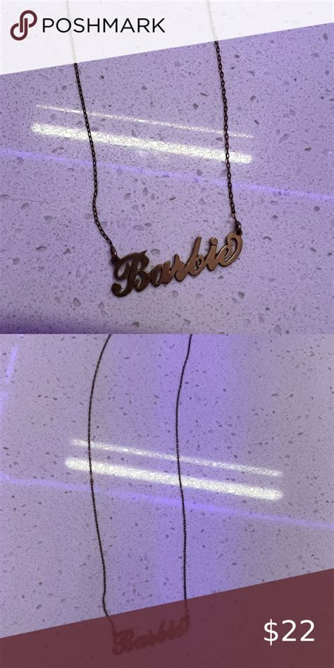 Cursive Barbie Gold Necklace