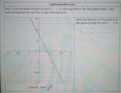 solved graphing parallel lines draw a line that passes