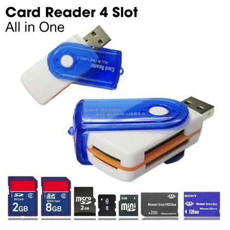 [vga]promo Murah Card Reader Micro Usb All In One Mini Putar Original 4 In 1 Transfer Data Cepat