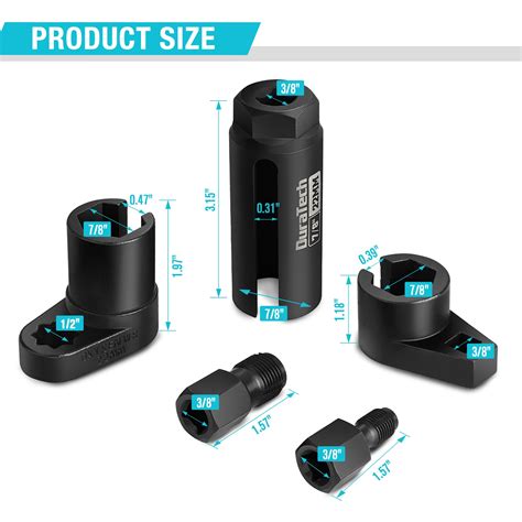 Duratech 5pcs O2 Oxygen Sensor Socket Thread Chaser Set