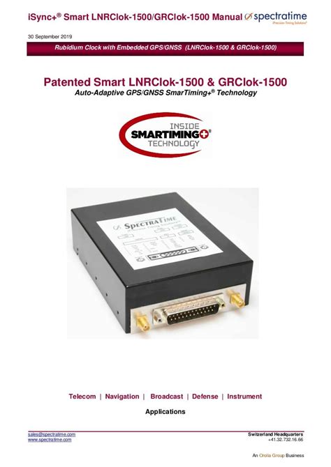 isync smart lnrclok 1500 grclok 1500 manual safran navigation and timing