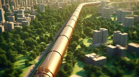 Urban Center Features Massive 3d Depiction Of Futuristic Pipeline