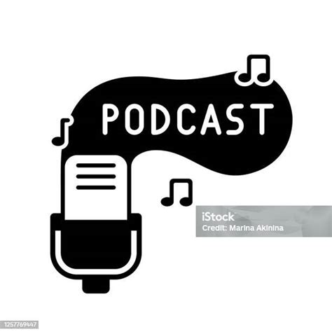 음성 팟 캐스트 레터링 라디오 마이크 그래픽 블랙 일러스트레이션 팟캐스팅에 대한 스톡 벡터 아트 및 기타 이미지 팟캐스팅