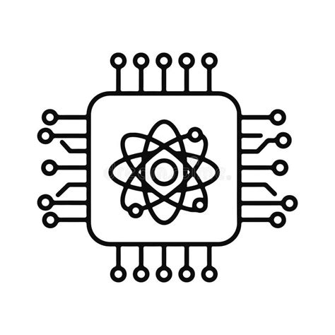 Quantum Chip Symbol Quantum Computing Circuit Stock Illustration