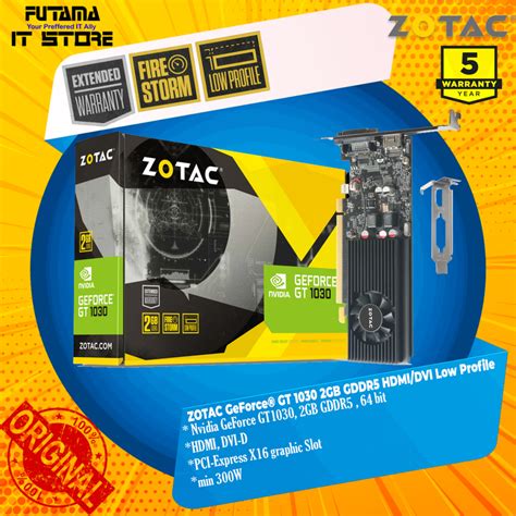 Zotac Geforce® Gt 1030 2gb 64bit Gddr5 Hdmi Dvi Low Profile Futama It