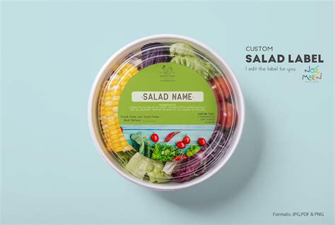 Custom Salad Label For Takeaway Containers Personalized Fresh Food