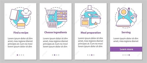 Linear Concepts Catering Onboarding Mobile App Page Screen Vector Task