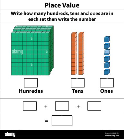 Place Value Hundreds Tens And Ones 10 Blocks And Single Blocks Vector Illustration Isolated