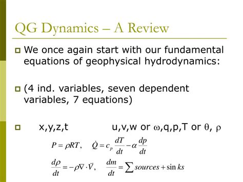 Ppt Qg Dynamics A Review Powerpoint Presentation Free Download