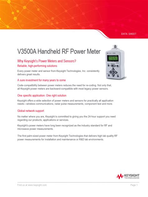 V3500a Handheld Rf Power Meter Pdf Usb Decibel
