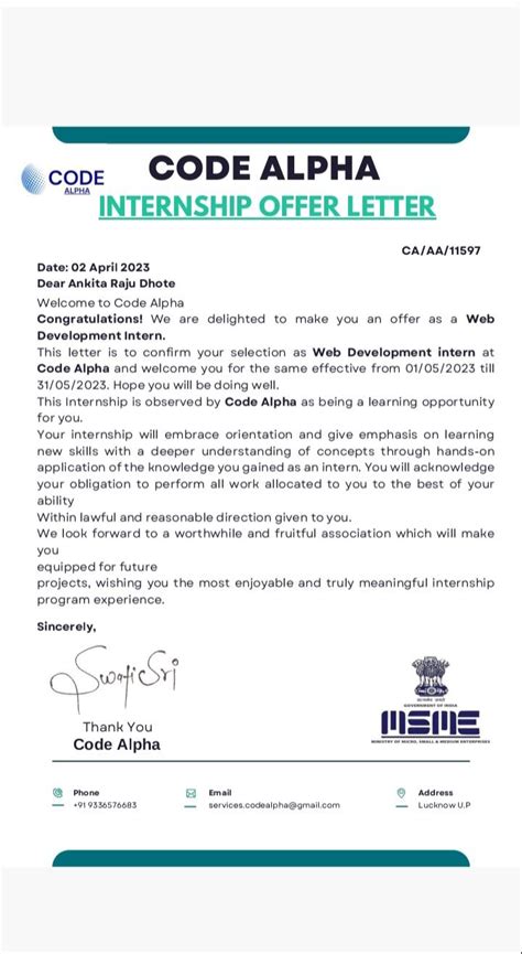 Ankita Dhote On Linkedin Codealpha