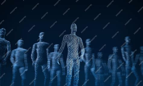 Premium Photo Human Bodies Made Of Ones And Zeros The Concept Of The Symbiosis Of Man And
