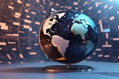 Premium Ai Image 3d Background With Globe And Programming Code