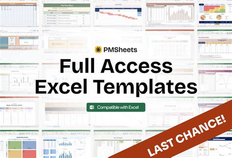 Pmsheets Excel Templates All Access Pass Pmsheets Professional Project Management Excel Templates