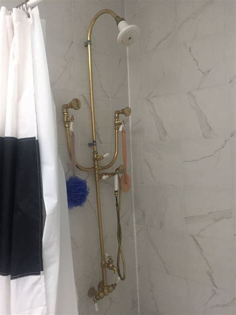 Fabulous Vintage Shower Head Love The Gold White Combo With Marble