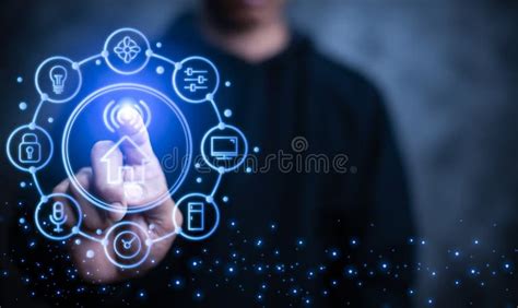 Smart Home Automation Concept Circular Futuristic Interface Of Smart Home Automation Assistant