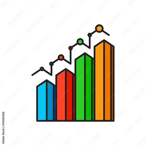 Bar Chart Line Icon Stock Vector Adobe Stock