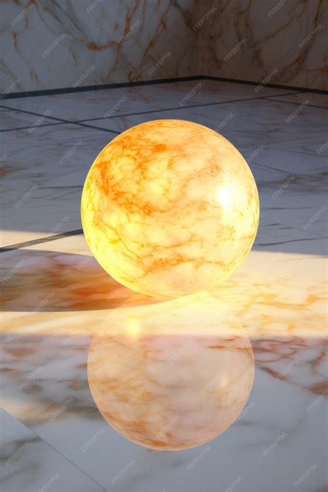 Premium Photo Translucent Sphere Casting Warm Reflections