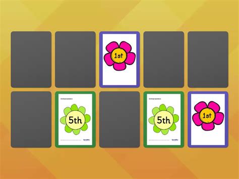 match the ordinal number matching pairs