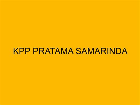 Kpp Pratama Samarinda