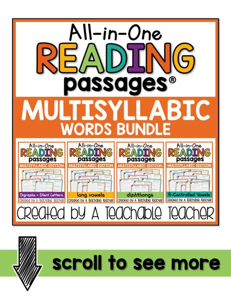 Multisyllabic Words Reading Passages All In One Bundle A Teachable