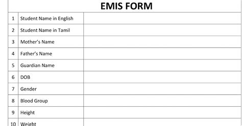 Emis Form ~ Padasalainet No1 Educational Website
