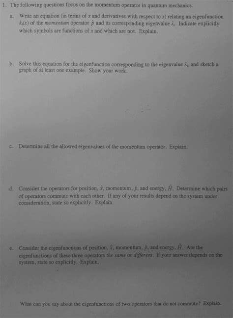 Solved 1 The Following Questions Focus On The Momentum
