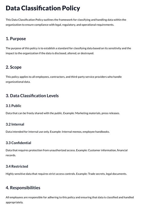 Data Classification Policy Template Template Collaborative Docs For Teams