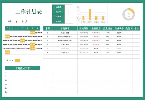工作计划管理excel模板 办公文档吧