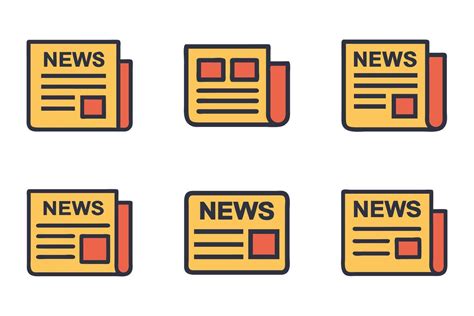 Newsprint Outline Silhouette Icon Set 56665788 Vector Art At Vecteezy