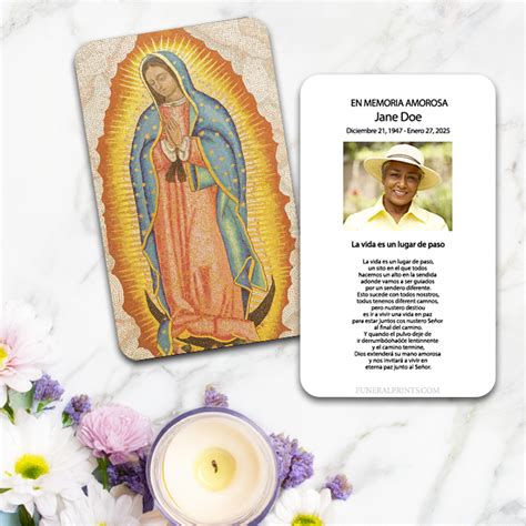 Guadalupe Spanish Prayer Card Overnight Shipping Available