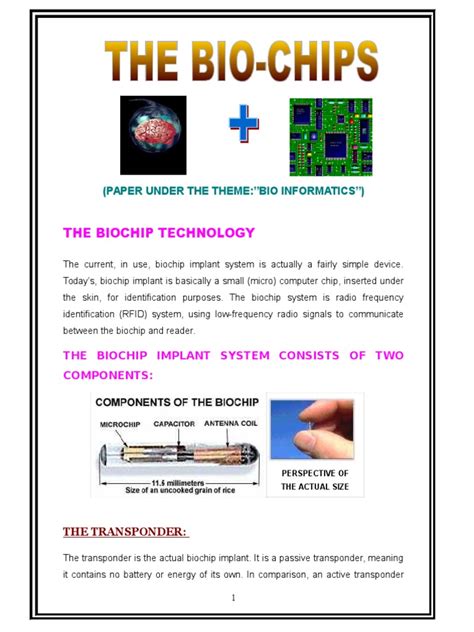 Bio Chips Seminar Report Pdf Monitoring Medicine Radio