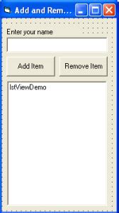 Add And Remove Item In Visual Basic ListView Control