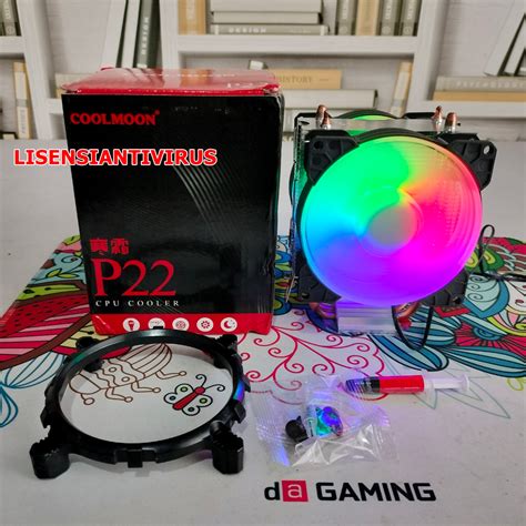 Jual FAN HEATSINK PROCESSOR CPU FAN COOLER COOLMOON RGB DUAL FAN INTEL AMD Shopee Indonesia