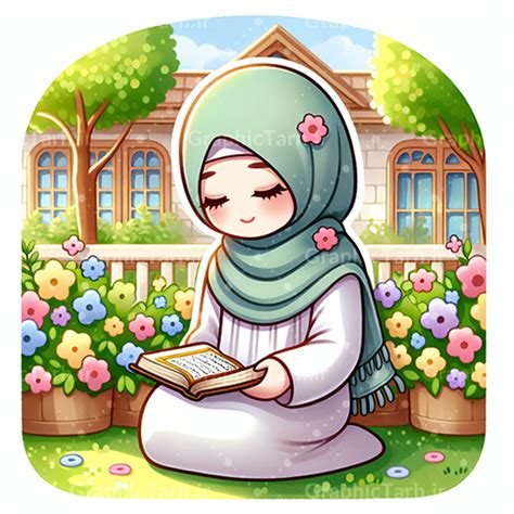 طرح تصویرسازی کاراکتر دختر با حجاب گرافیک طرح