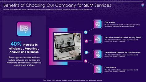 Siem Services Benefits Of Choosing Our Company For Siem Services Ppt Layouts Slide Download Pdf