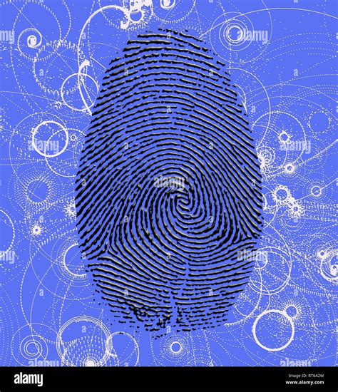 Fingerprint With Atomic Particles Stock Photo Alamy