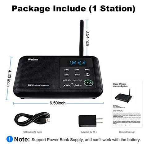 Wuloo Intercoms Wireless For Home Mile Range Channel Digital Code Display Screen